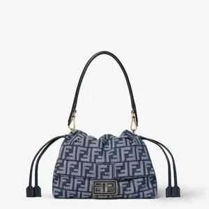 Fendi Baguette® Soft Medium Dark Blue Denim-effect Ff Jacquard Bag